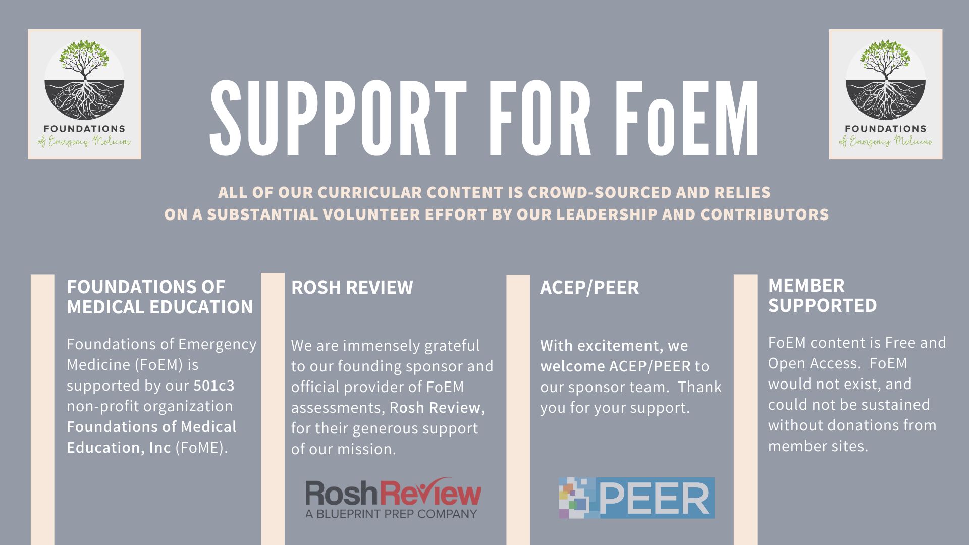 Support FoEM - Foundations of Emergency Medicine